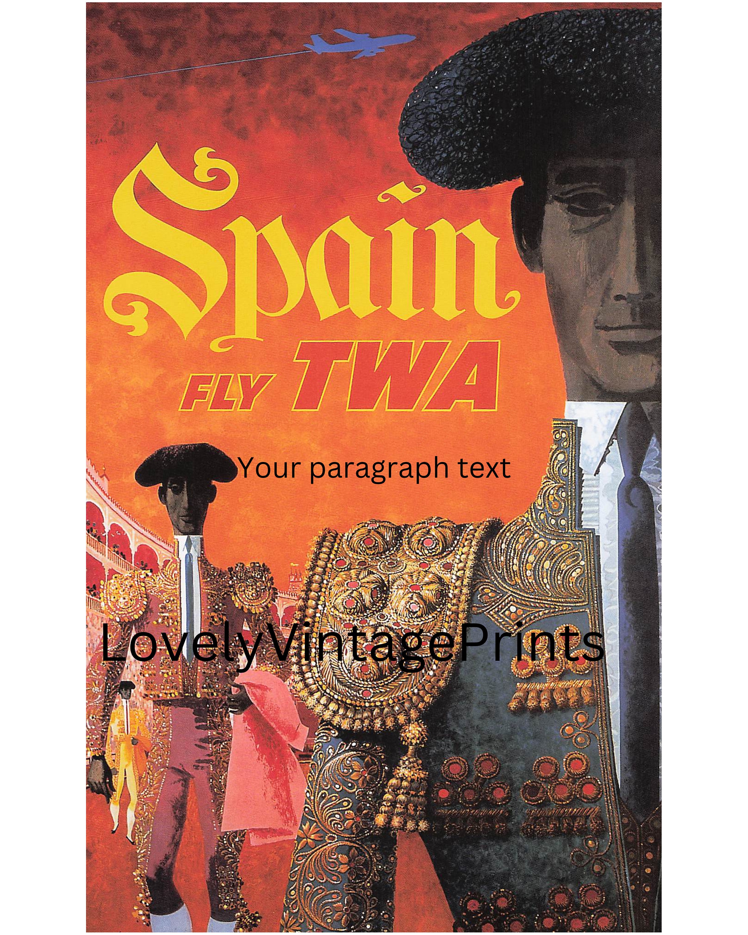 Printable Spain Vintage Travel Poster - PRINTABLE WALL ART - Digital ...