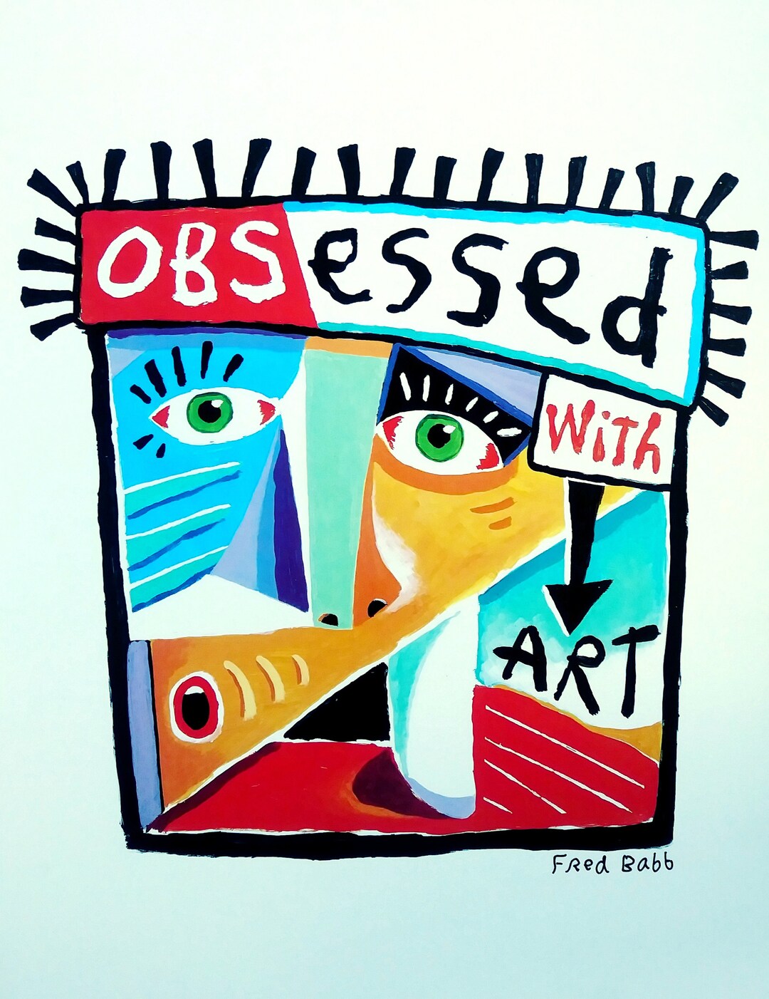 Colorful Pop Art ART OBSESSED Book Plate Print 13.75 X - Etsy