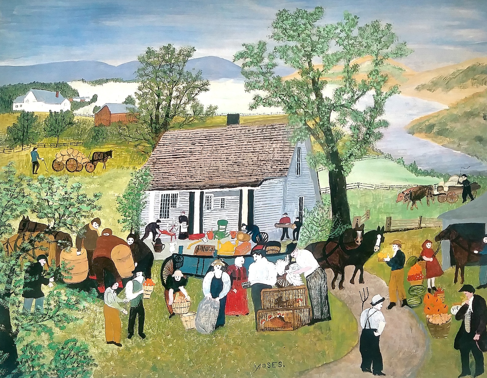 Grandma Moses Folk Art Print moving Day on the - Etsy