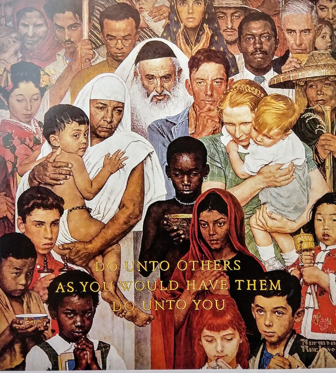 Norman Rockwell the Golden Rule do Unto Others Book Page Art Print ...