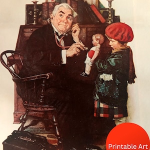 Norman Rockwell Print the Doctor and the Doll PRINTABLE ART - Etsy