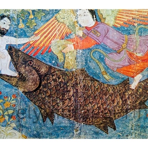 Printable Jonah and the Whale, Illustration From Jami at Tawarikh Fine ...