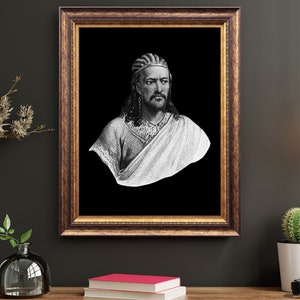 Printable Tewodros II Emperor of Ethiopia, 1860s Engraving | African ...