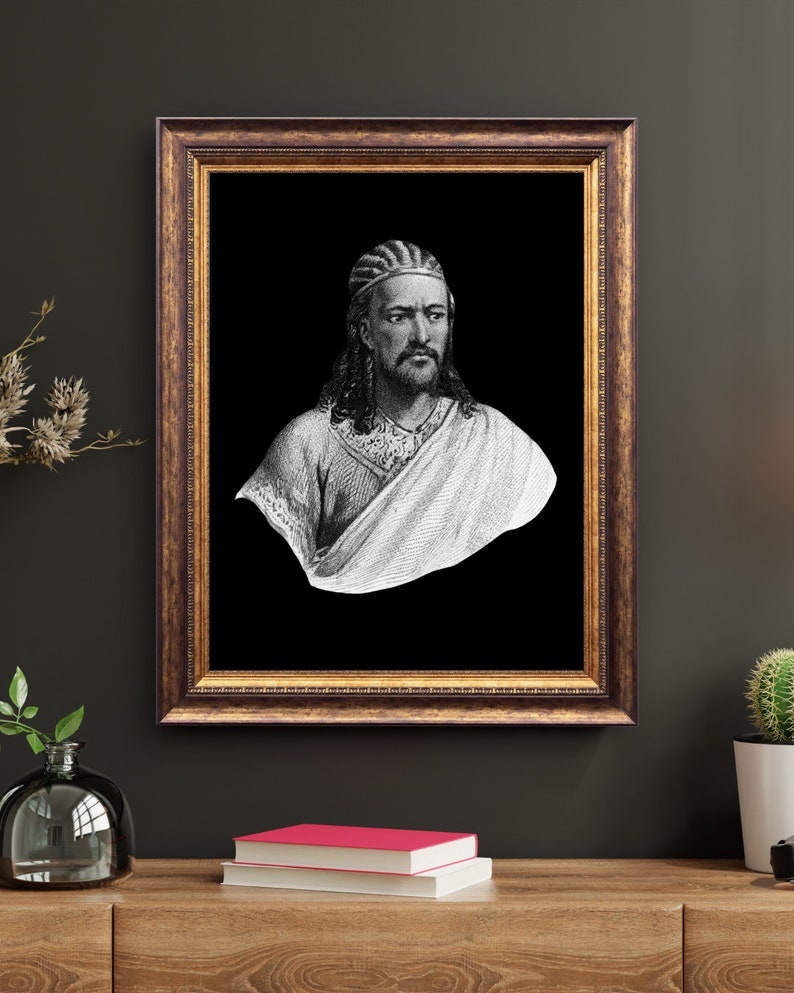 Printable Tewodros II Emperor of Ethiopia, 1860s Engraving | African ...