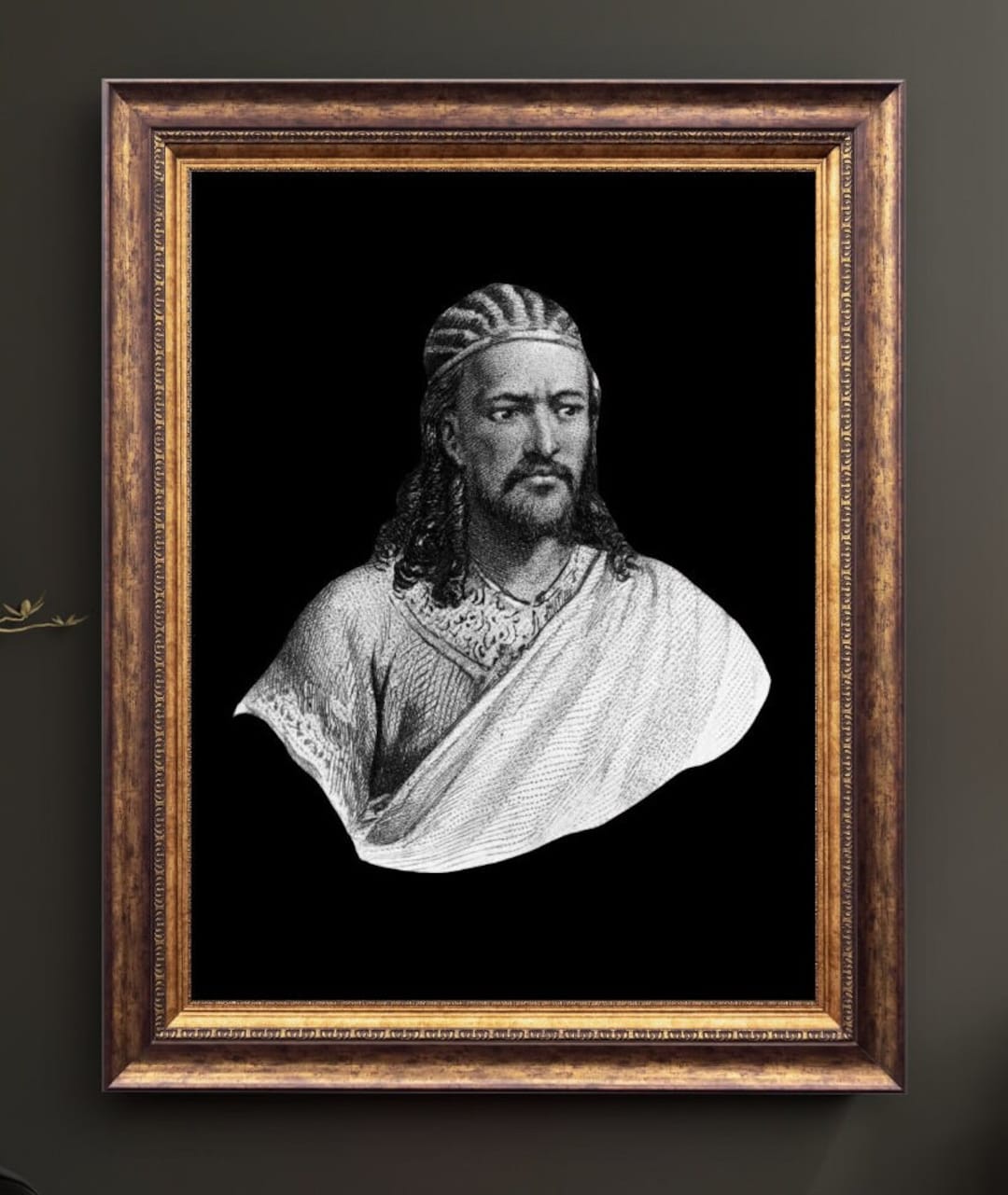Printable Tewodros II Emperor of Ethiopia, 1860s Engraving African King ...