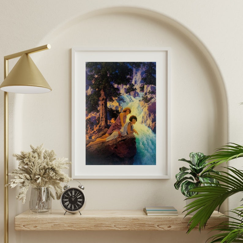 Printable Waterfall by Maxfield Parrish - Blue and Purple Art ...