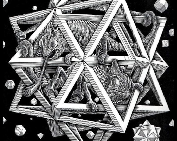 LARGE M.C. Escher Print STARS, October 1948, Vintage Fine Art Print ...