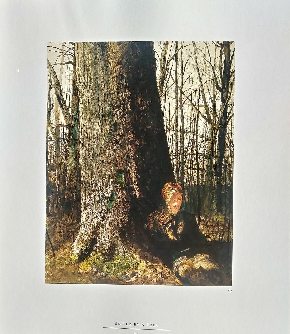 Andrew Wyeth Fine Art Print Seated by a Tree american - Etsy
