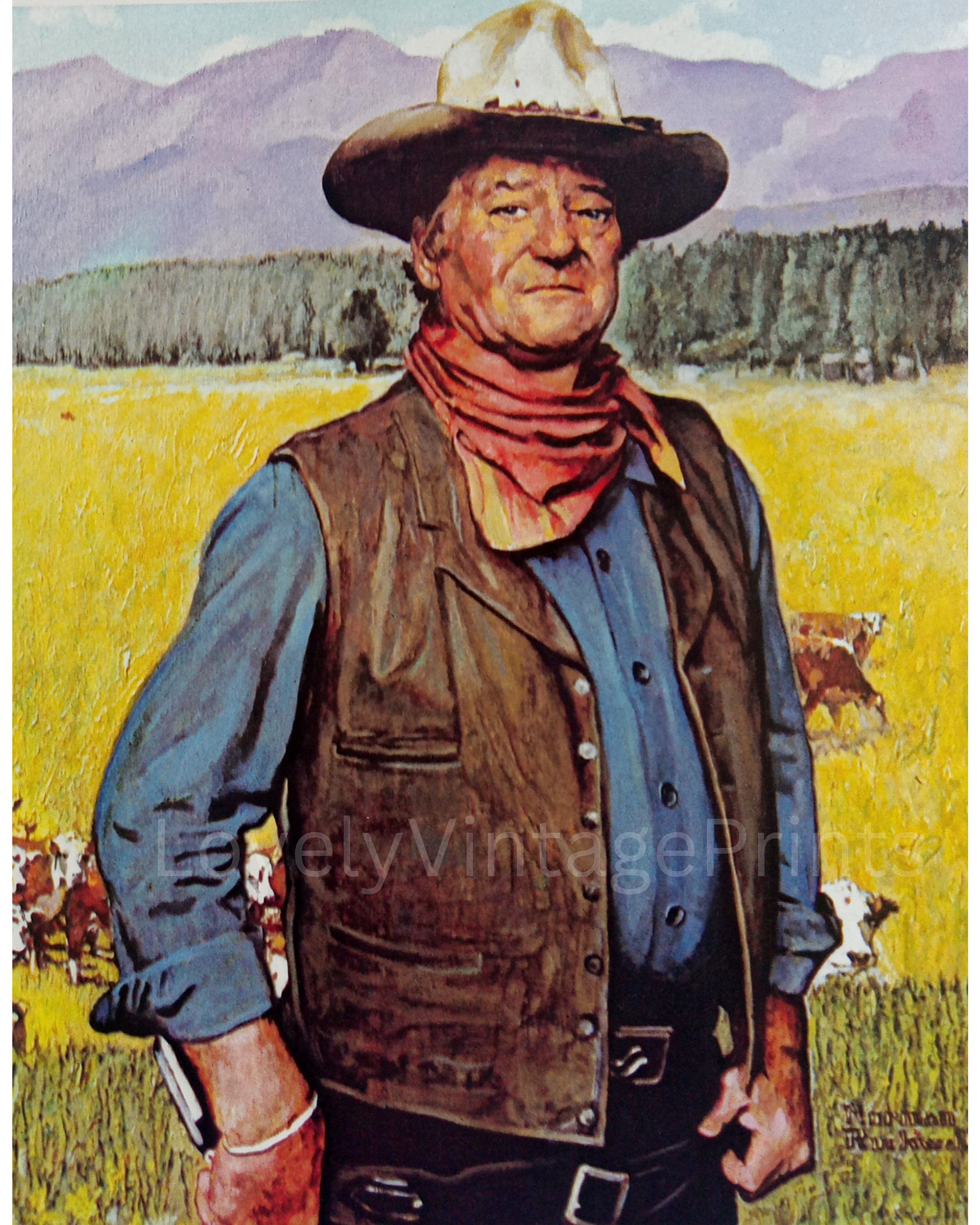Printable John Wayne by Norman Rockwell PRINTABLE WALL ART Digital ...