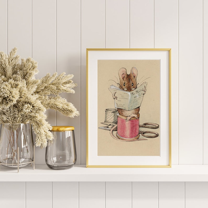 Printable Little Mouse Sitting on a Spool of Thread - the Taylor Mouse ...