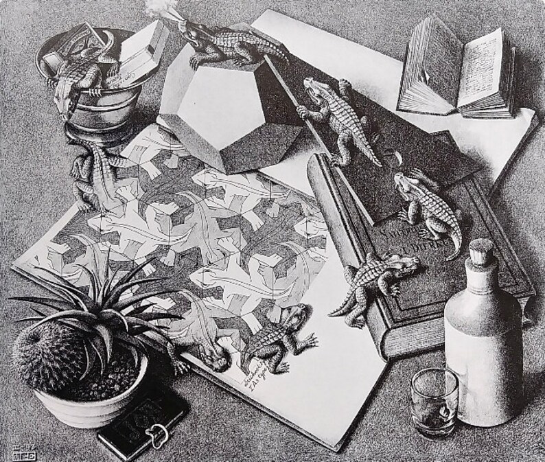 M.C. Escher Print REPTILES May 1943 Lithograph Vintage Fine | Etsy