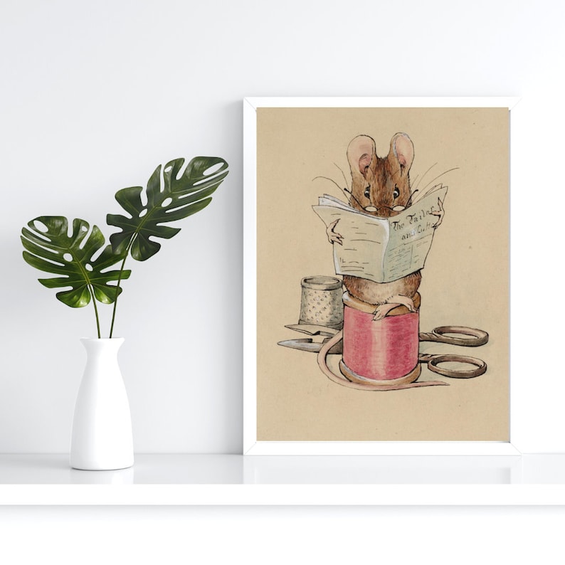 Printable Little Mouse Sitting on a Spool of Thread - the Taylor Mouse ...
