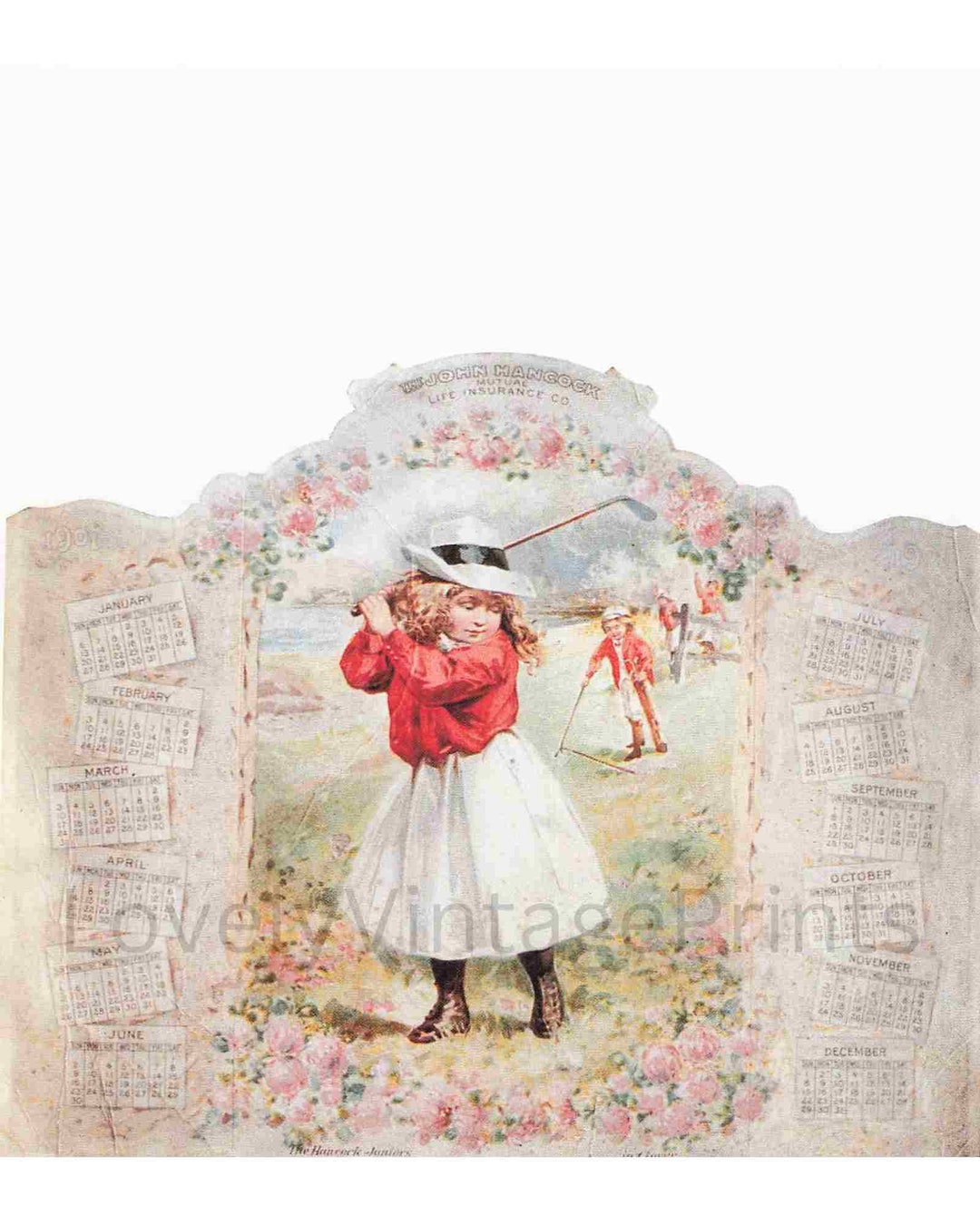 Printable Little Girl Playing Golf 1901 Art - Girls' Golf - Children's ...