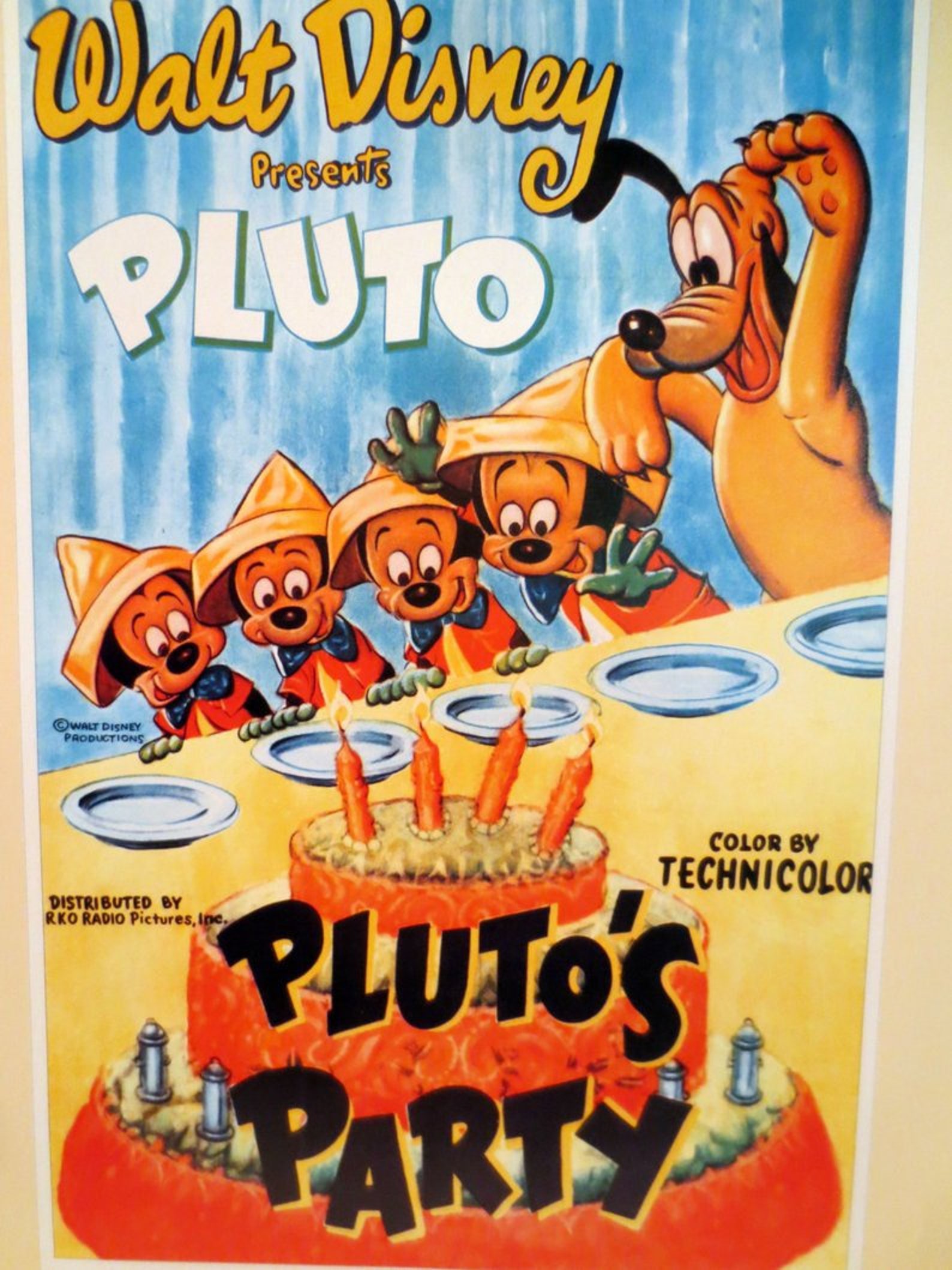 Vintage Disney PLUTO Print PLUTO'S PARTY Disney - Etsy