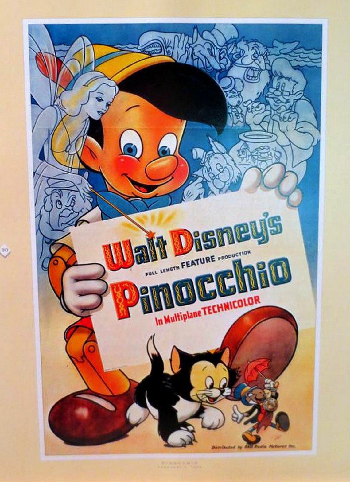 Vintage Disney Print Pinocchio Perfect for Framing - Etsy