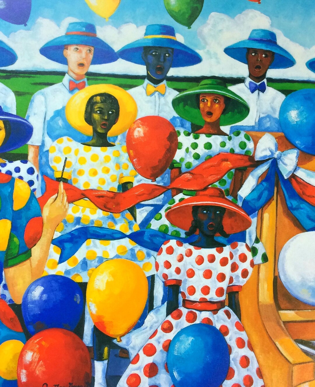 Colorful African American Choir Black Choir Art Print DALE SCHOOL CHOIR ...