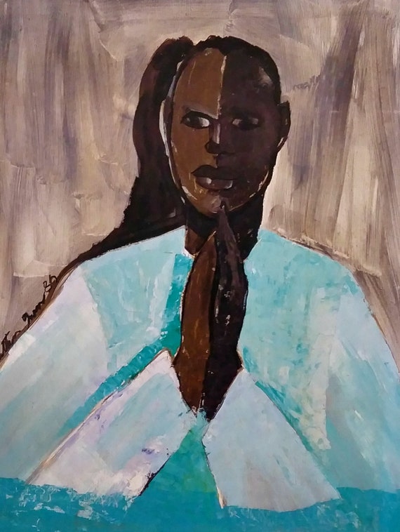 African American Art Print DAVID by J. Green Black Man | Etsy