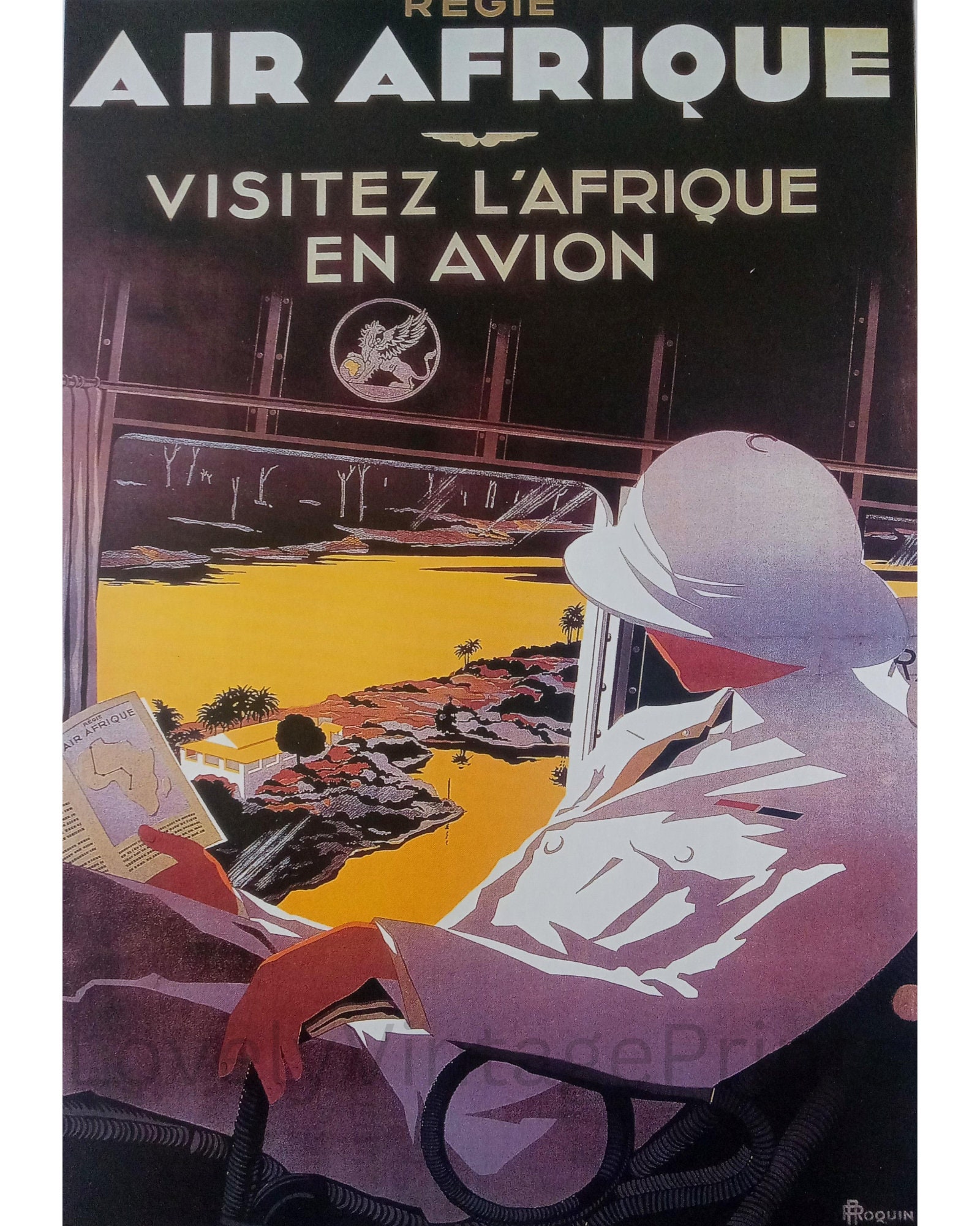 Printable Air Afrique Vintage Travel Poster - PRINTABLE WALL ART ...