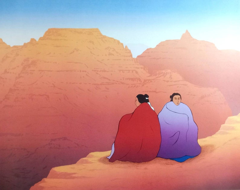 Vintage R.C. Gorman Print/lithograph grand Canyon navajo Women, Navajo ...