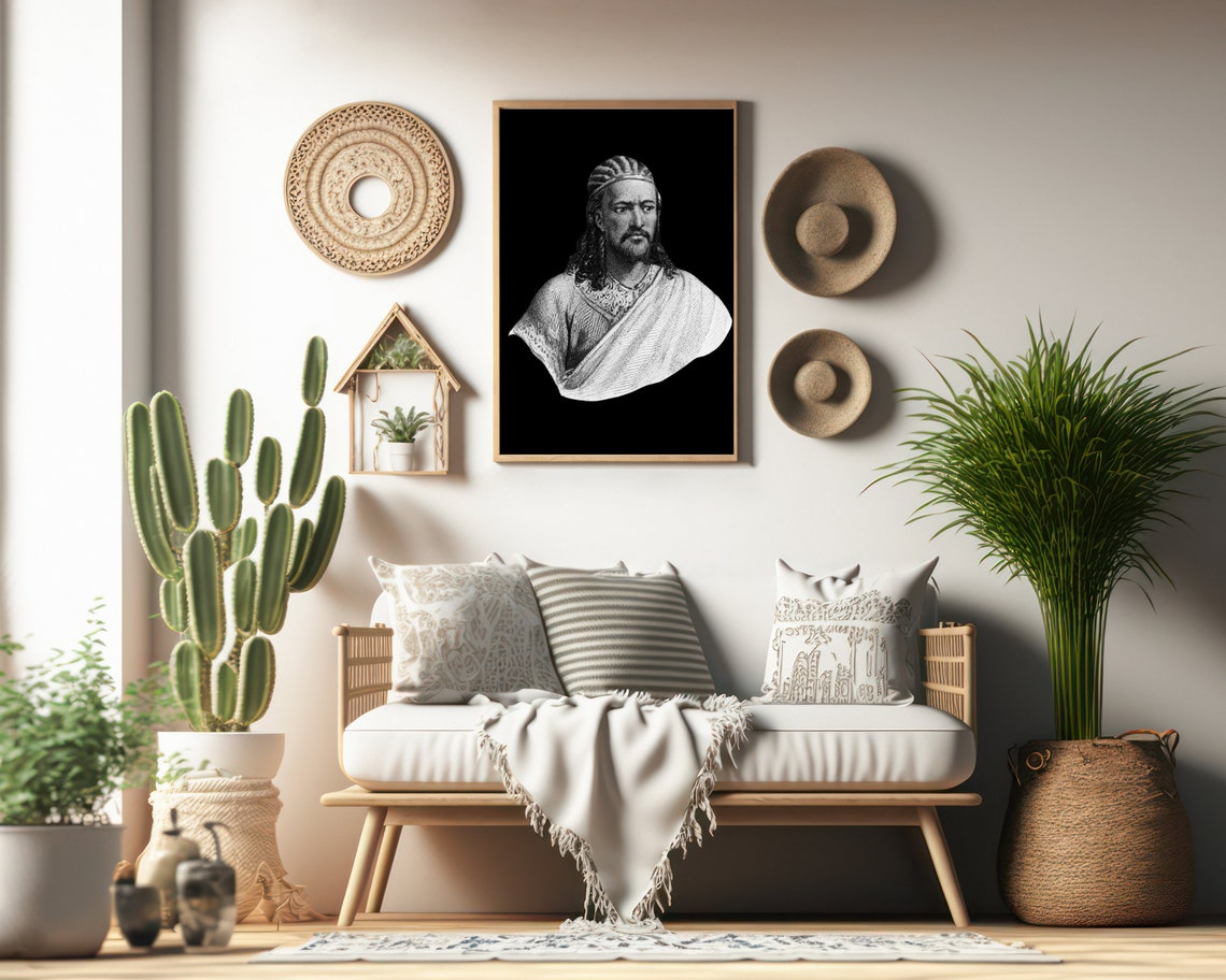 Printable Tewodros II Emperor of Ethiopia, 1860s Engraving | African ...