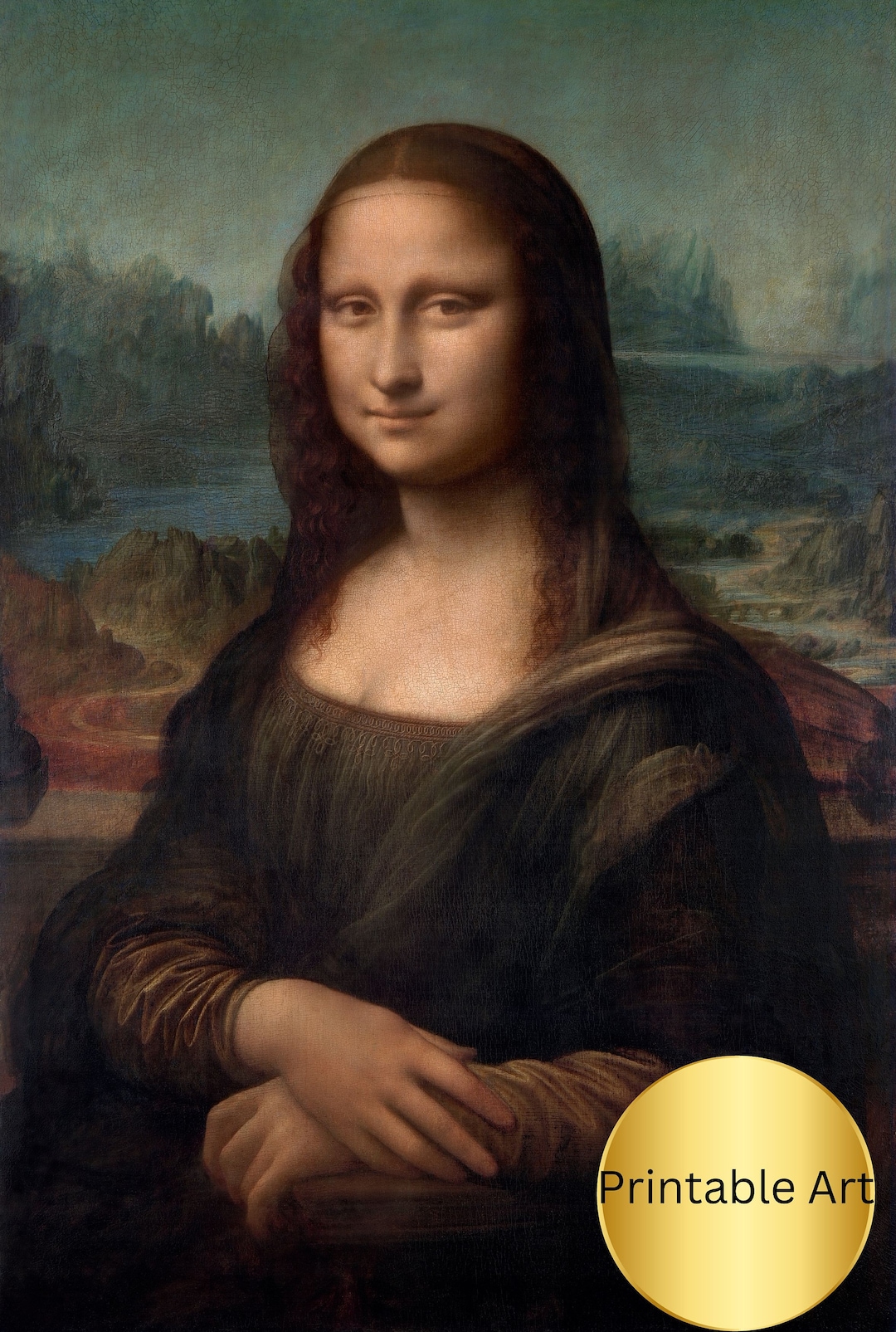 Printable Mona Lisa by Leonardo Da Vinci - PRINTABLE WALL ART | Digital ...
