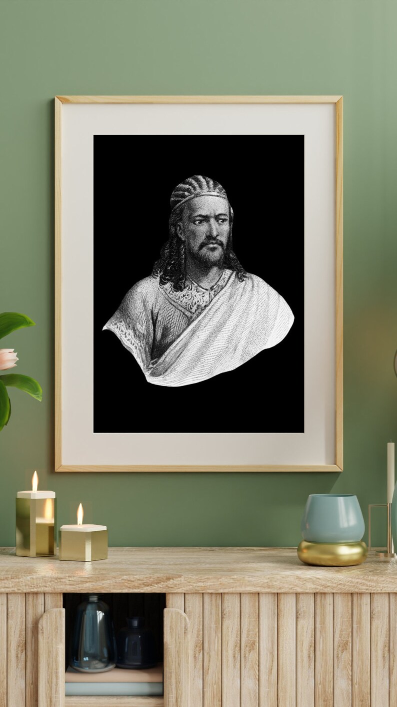 Printable Tewodros II Emperor of Ethiopia, 1860s Engraving | African ...