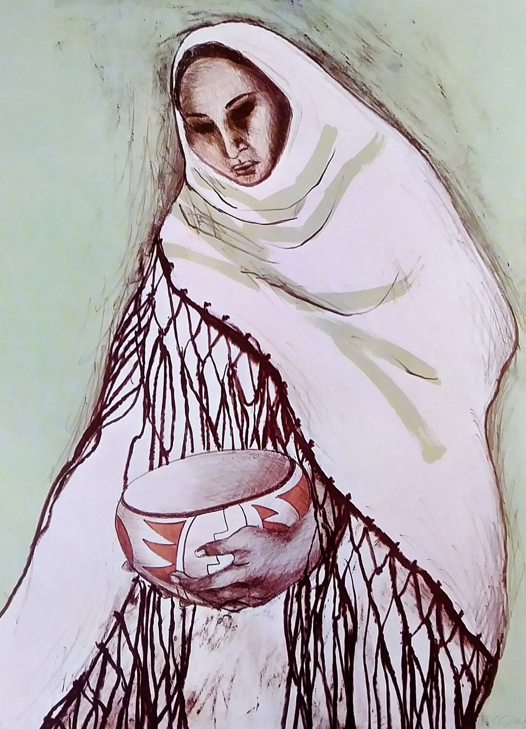 Navajo Woman Navajo Women KHISANI Vintage R.C. Gorman Print/lithograph ...