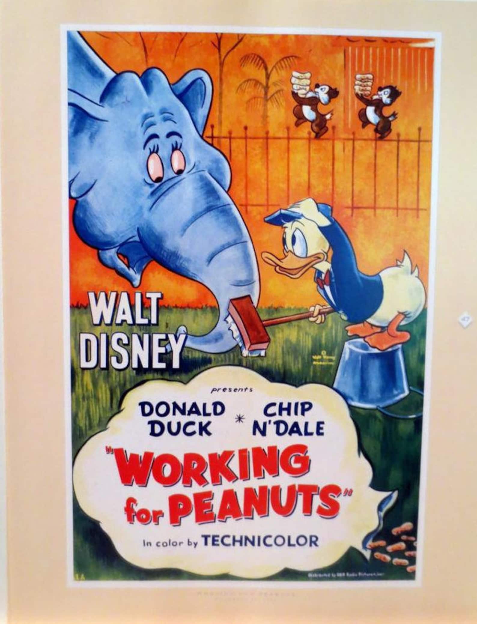 Vintage Disney Print Donald Duck Working for Peanuts - Etsy