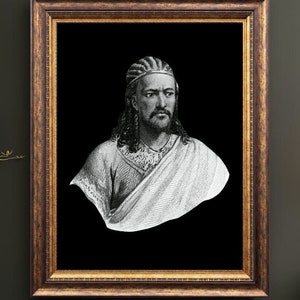Printable Tewodros II Emperor of Ethiopia, 1860s Engraving | African ...