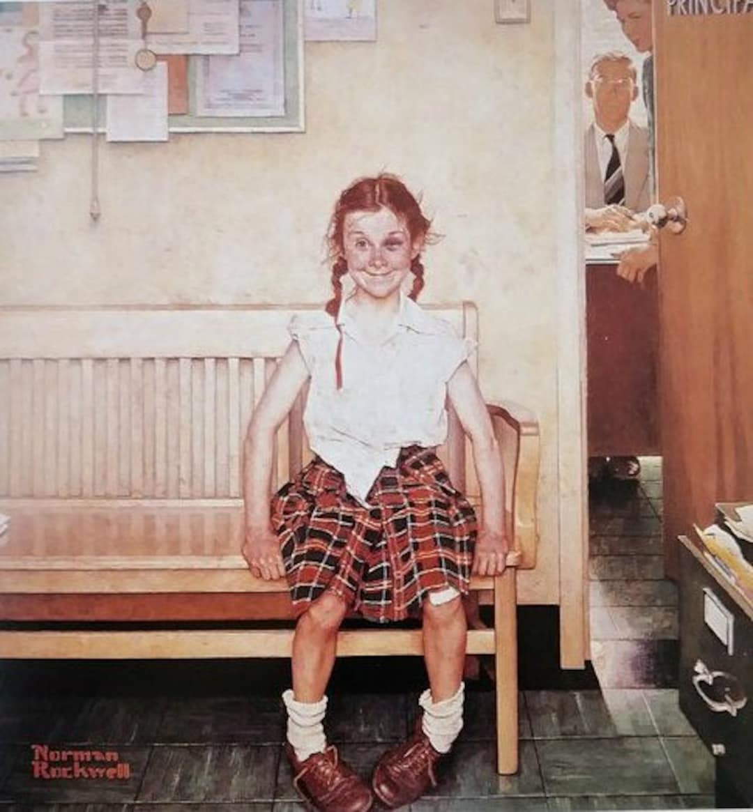 Little Girl Outside the Principal's Office Norman Rockwell Outside the ...