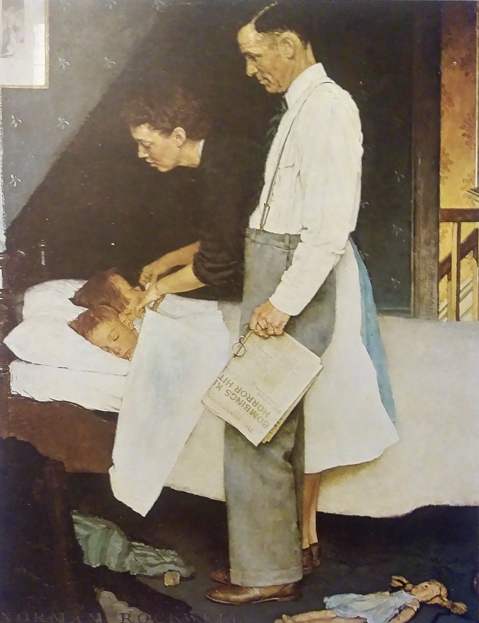 Large Norman Rockwell Print freedom From Fear - Etsy UK