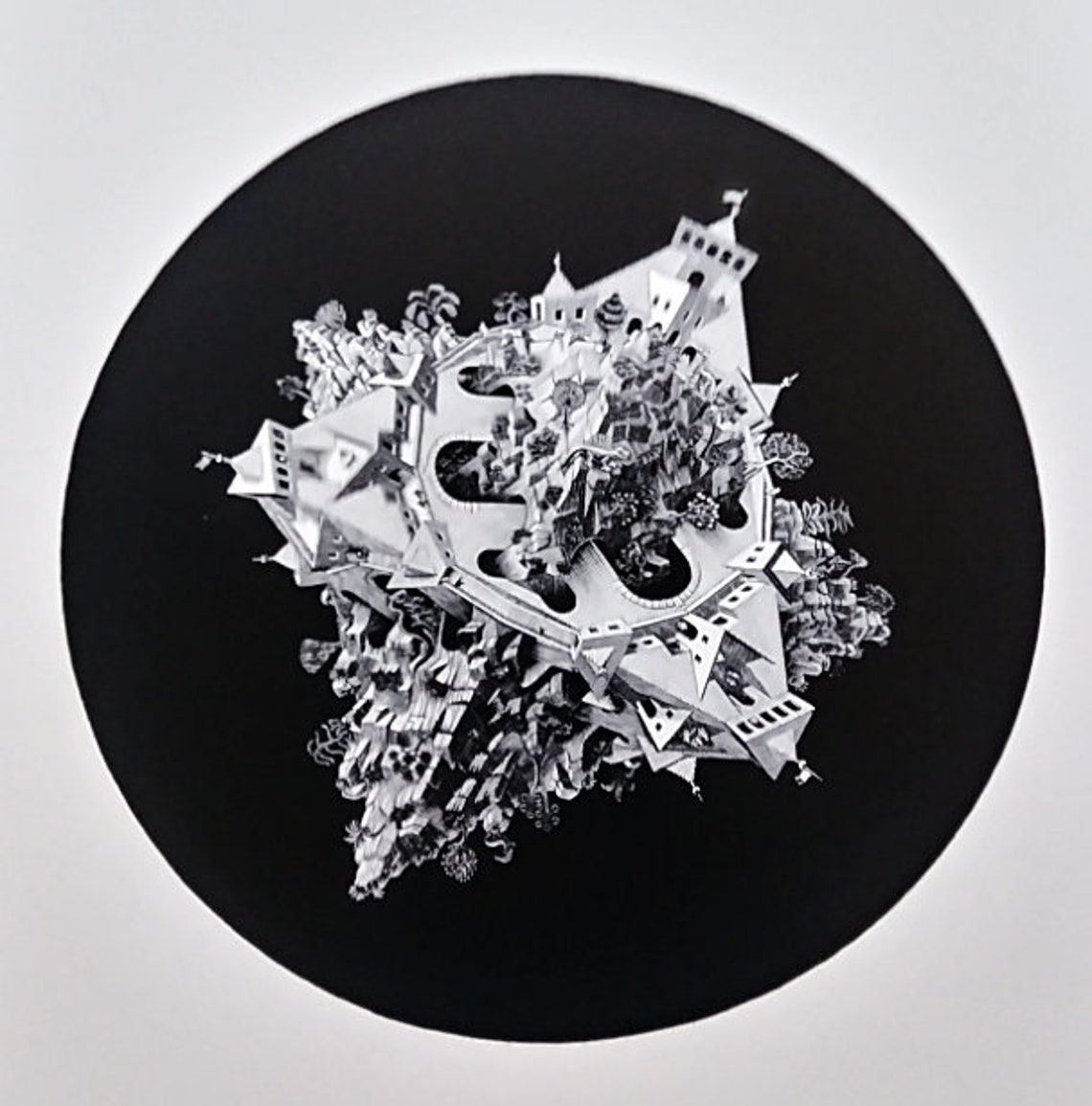 LARGE M.C. Escher Print DOUBLE PLANETOID double Planet - Etsy