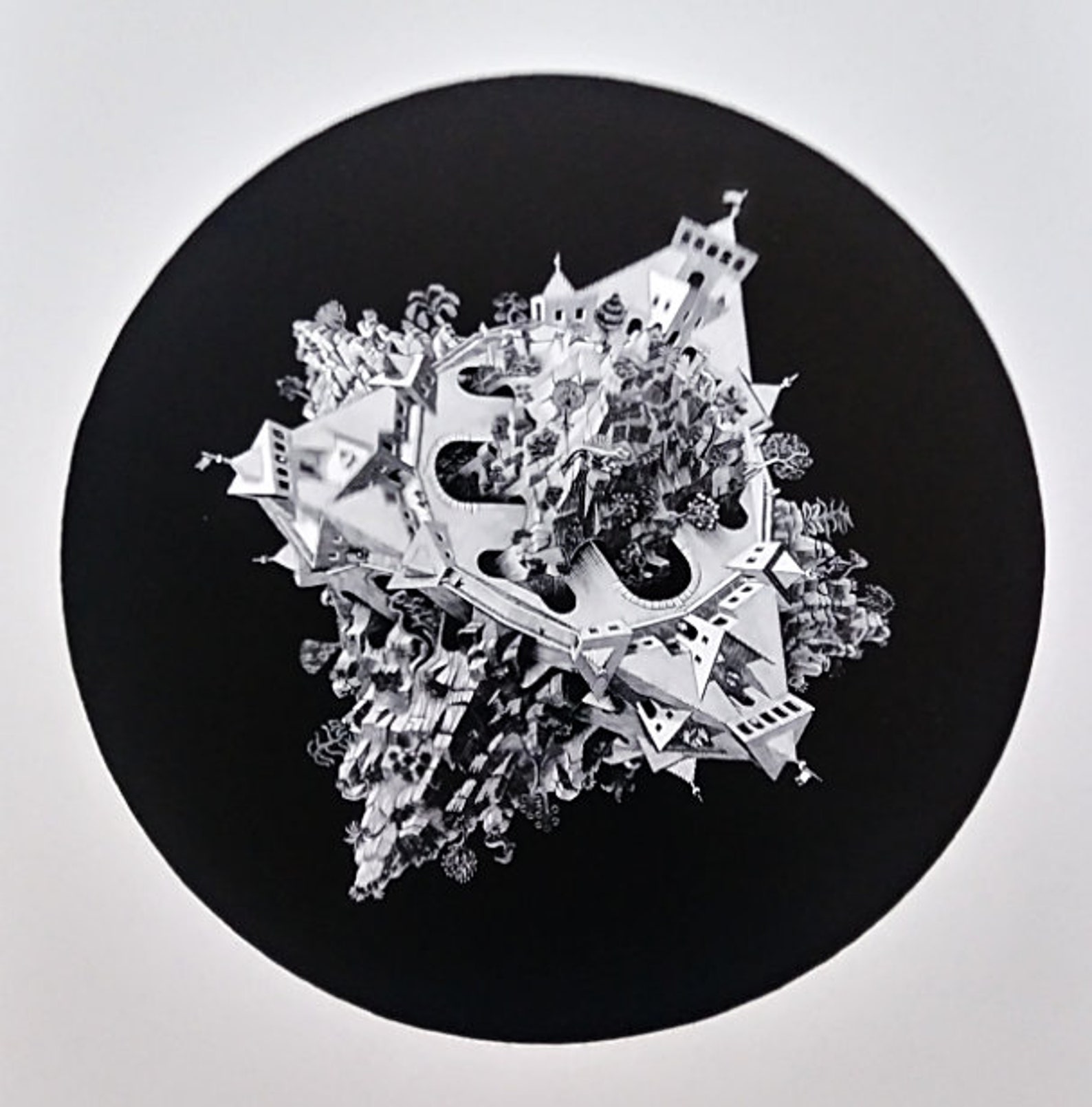 LARGE M.C. Escher Print DOUBLE PLANETOID double Planet - Etsy