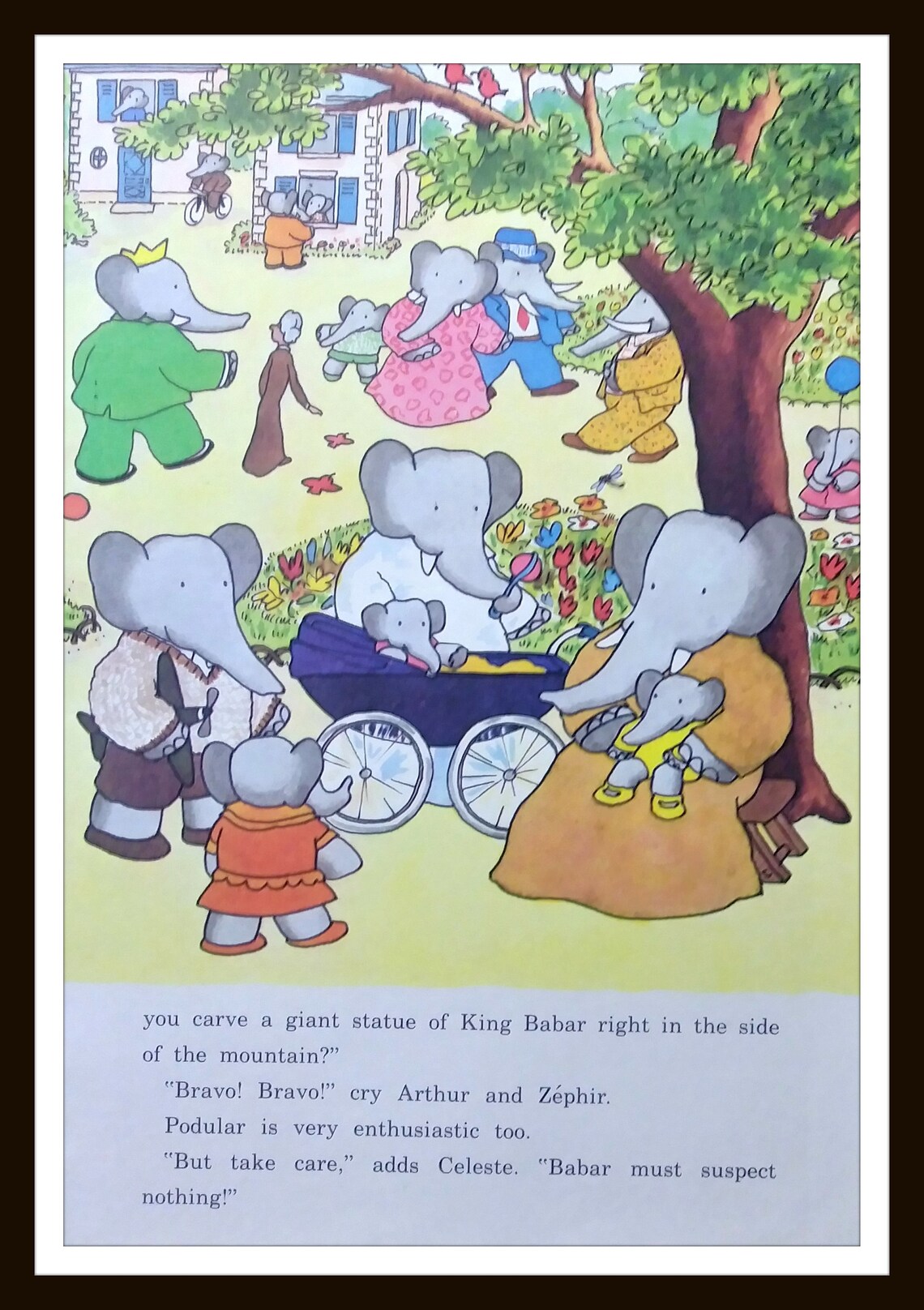 BABAR Print Babar and Family Book Plate Print Babar - Etsy