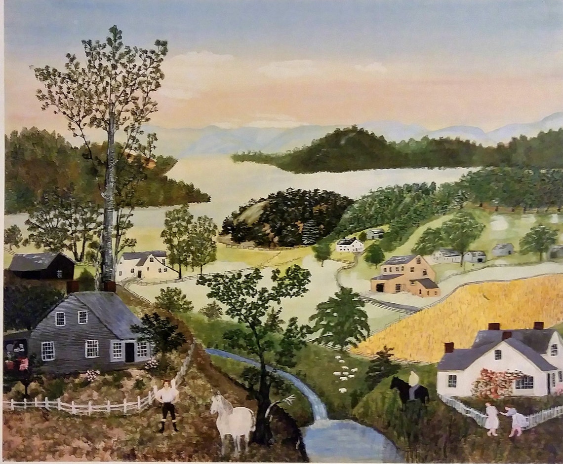 Grandma Moses a Beautiful World Folk Art Print - Etsy