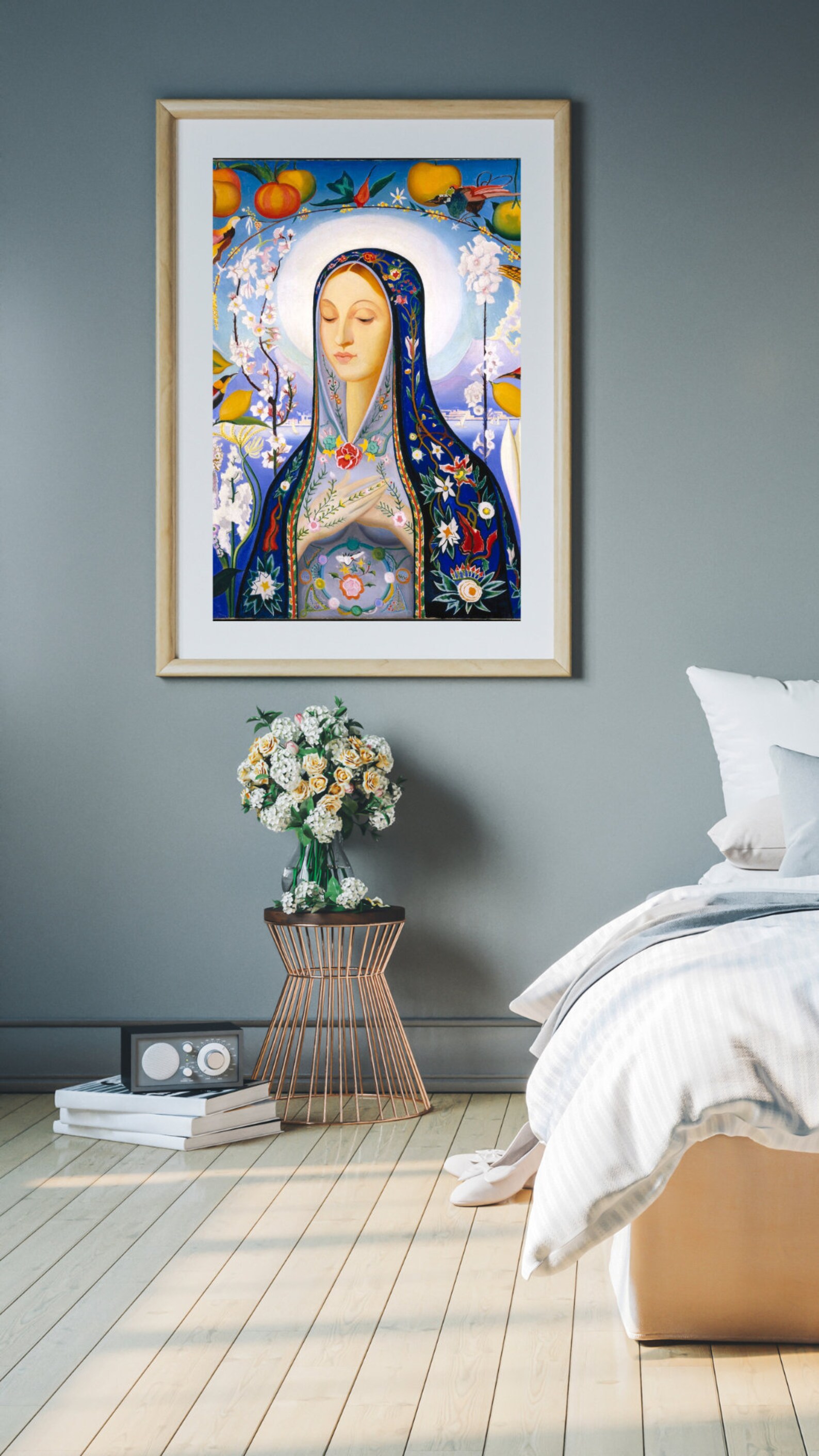 Printable Beautiful Virgin Mary Print, the Virgin by Joseph Stella ...