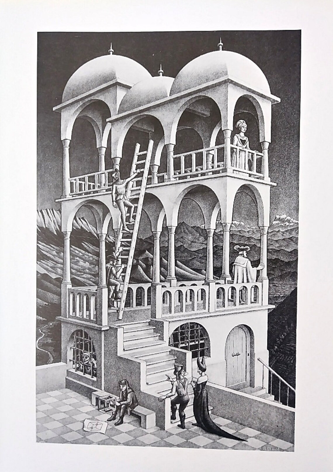 LARGE M.C. Escher Print BELVEDERE May 1958 Lithograph | Etsy