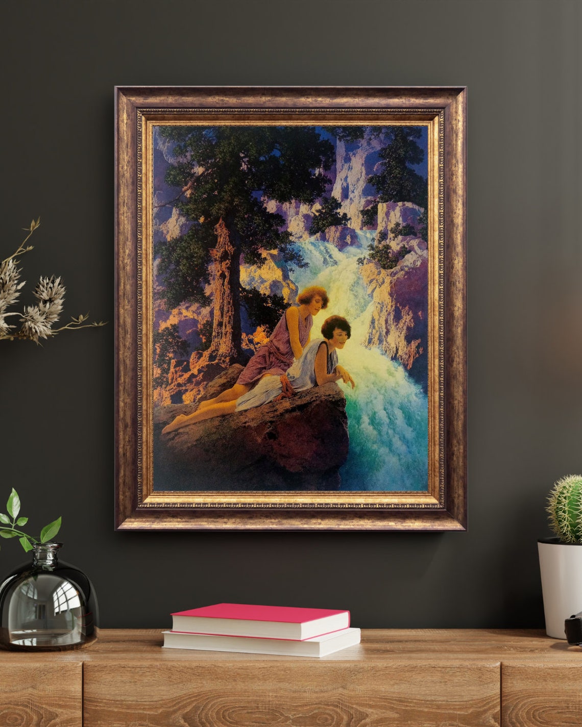 Printable Waterfall by Maxfield Parrish - Blue and Purple Art ...