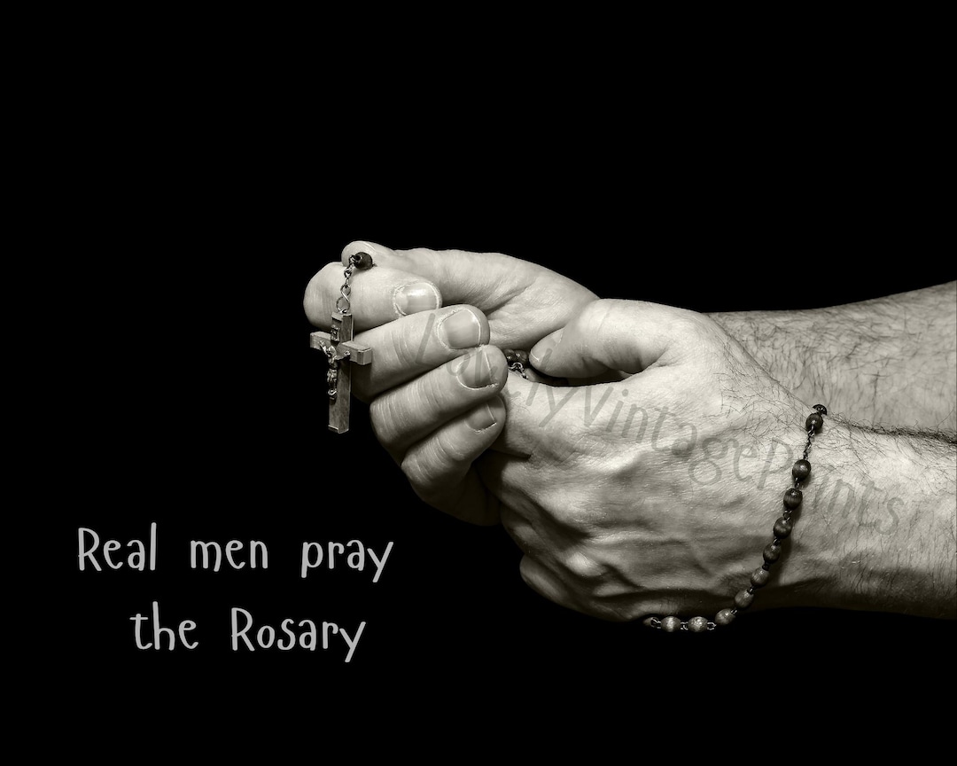 Real Men Pray the Rosary | Catholic Art| Church Art | Minimalist ...