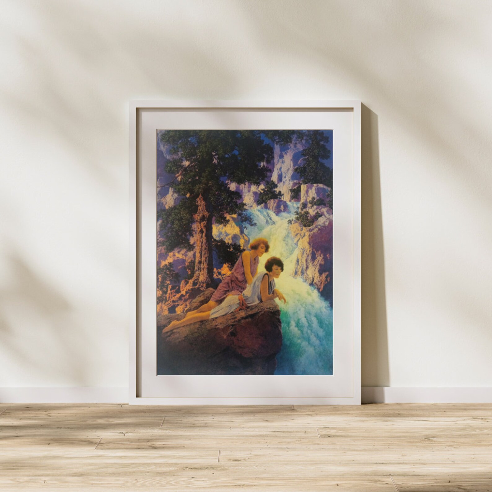 Printable Waterfall by Maxfield Parrish - Blue and Purple Art ...