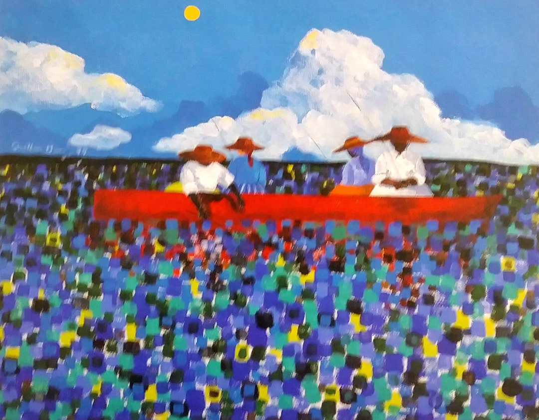 Colorful African American Art Fishing Women From Lobeco by J. Green ...