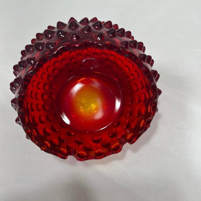 Red Glass Ashtray - Etsy