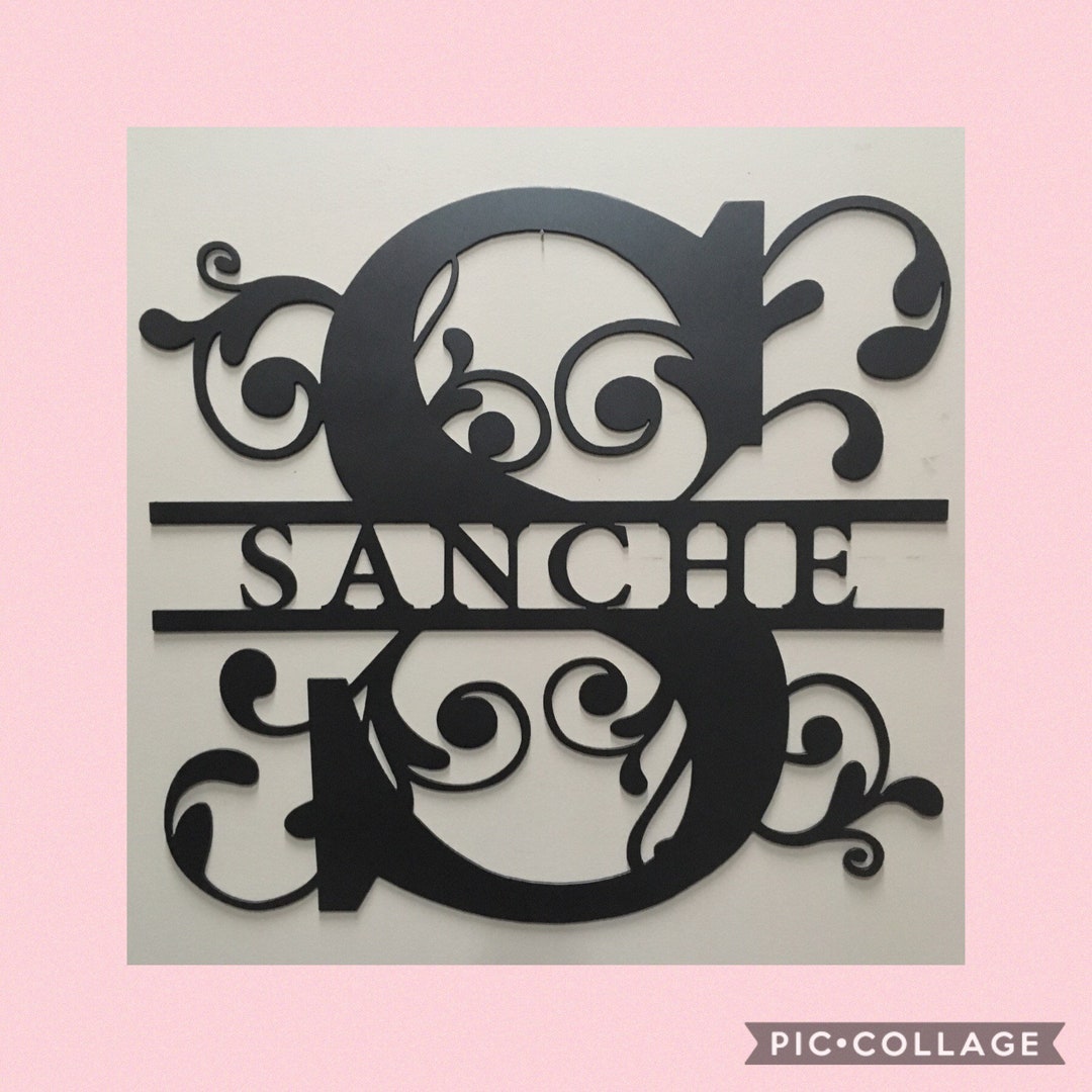 Scroll Monogram, Family Name Sign, Powder Coated - Etsy