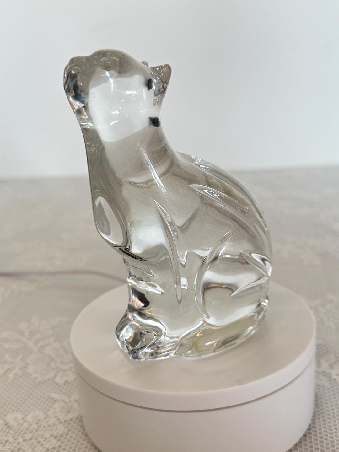 Waterford Crystal Cat Figurine - Etsy