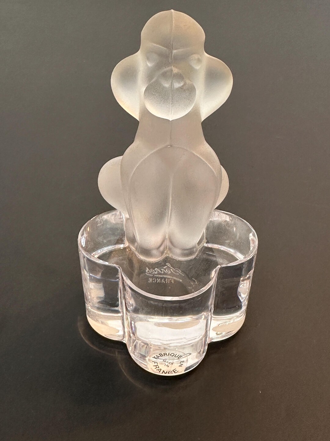 Signed French Frosted Glass Dog Figurine - Etsy