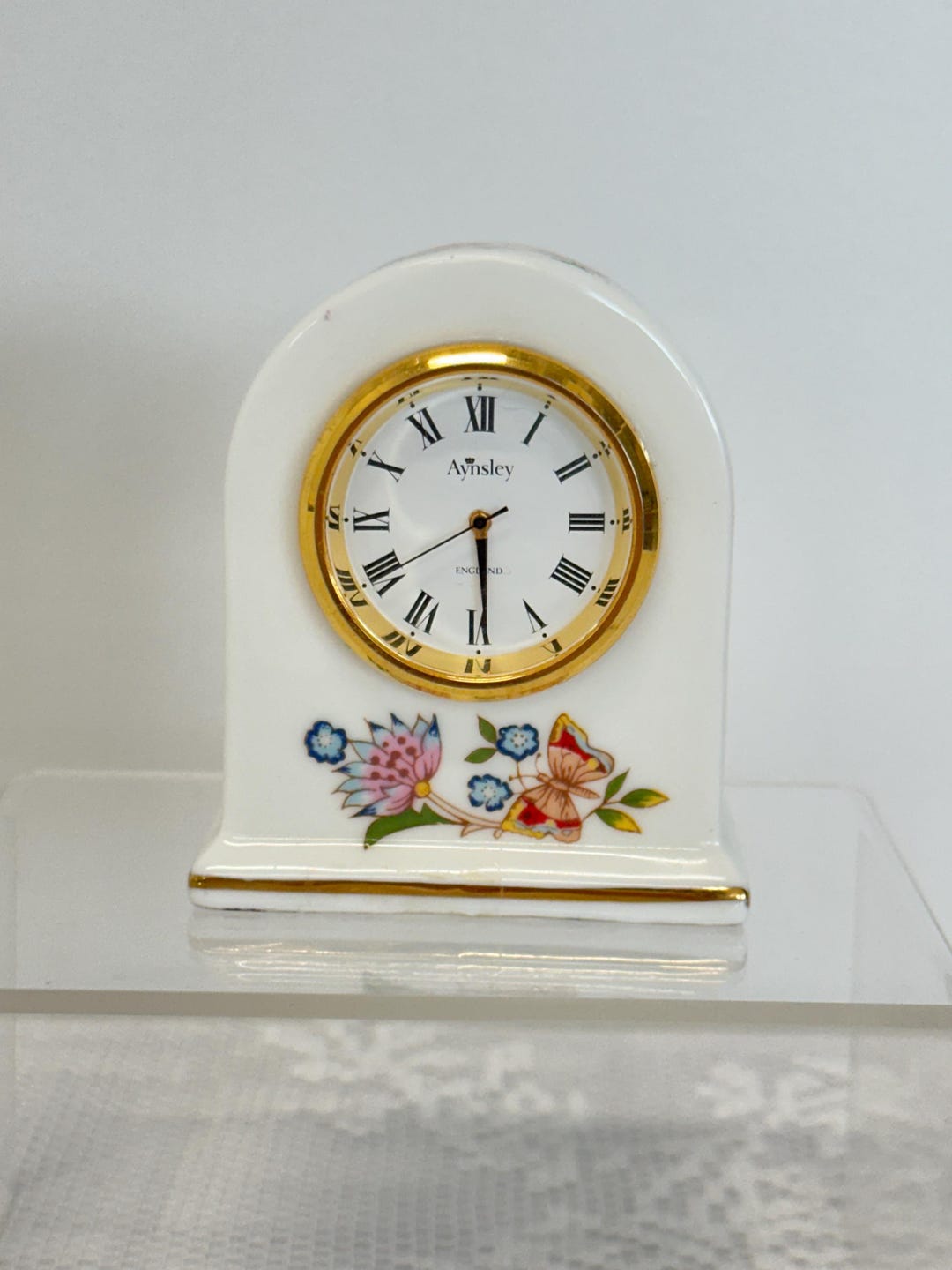 Vintage AYNSLEY Porcelain Clock - Etsy