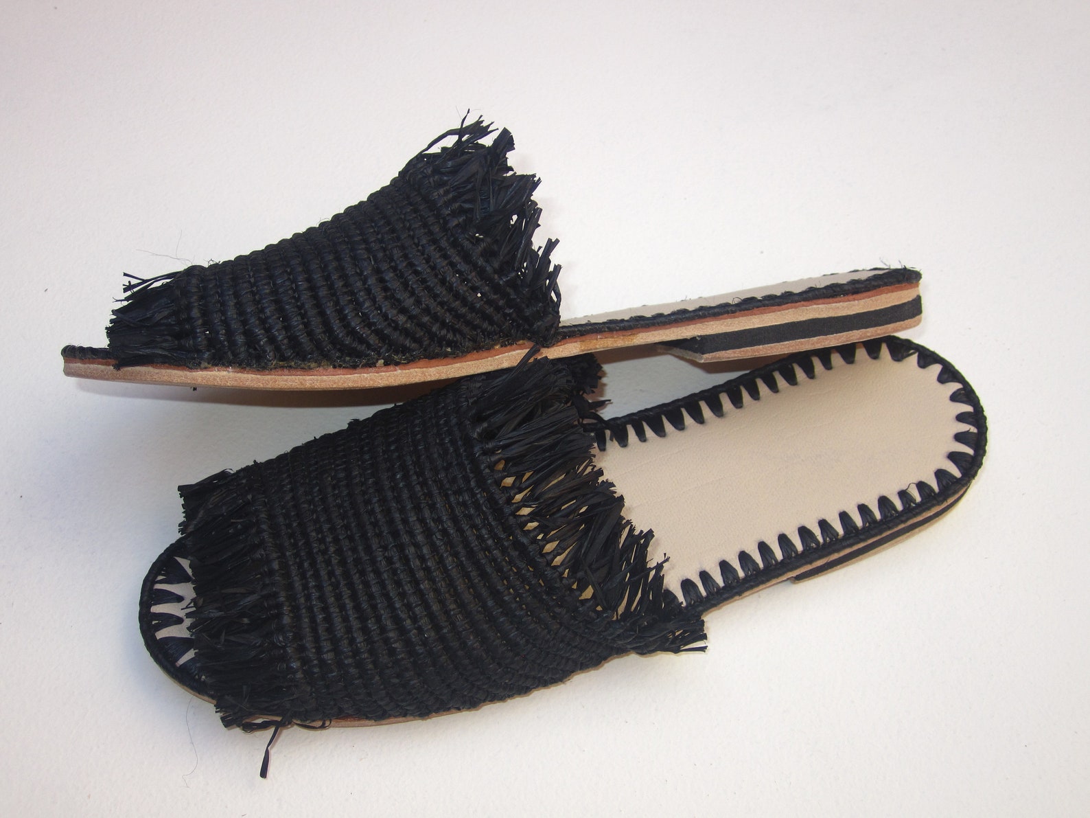 Moroccan Handmade Shoes Made of Natural Raffia, and Soles Real Leather ...