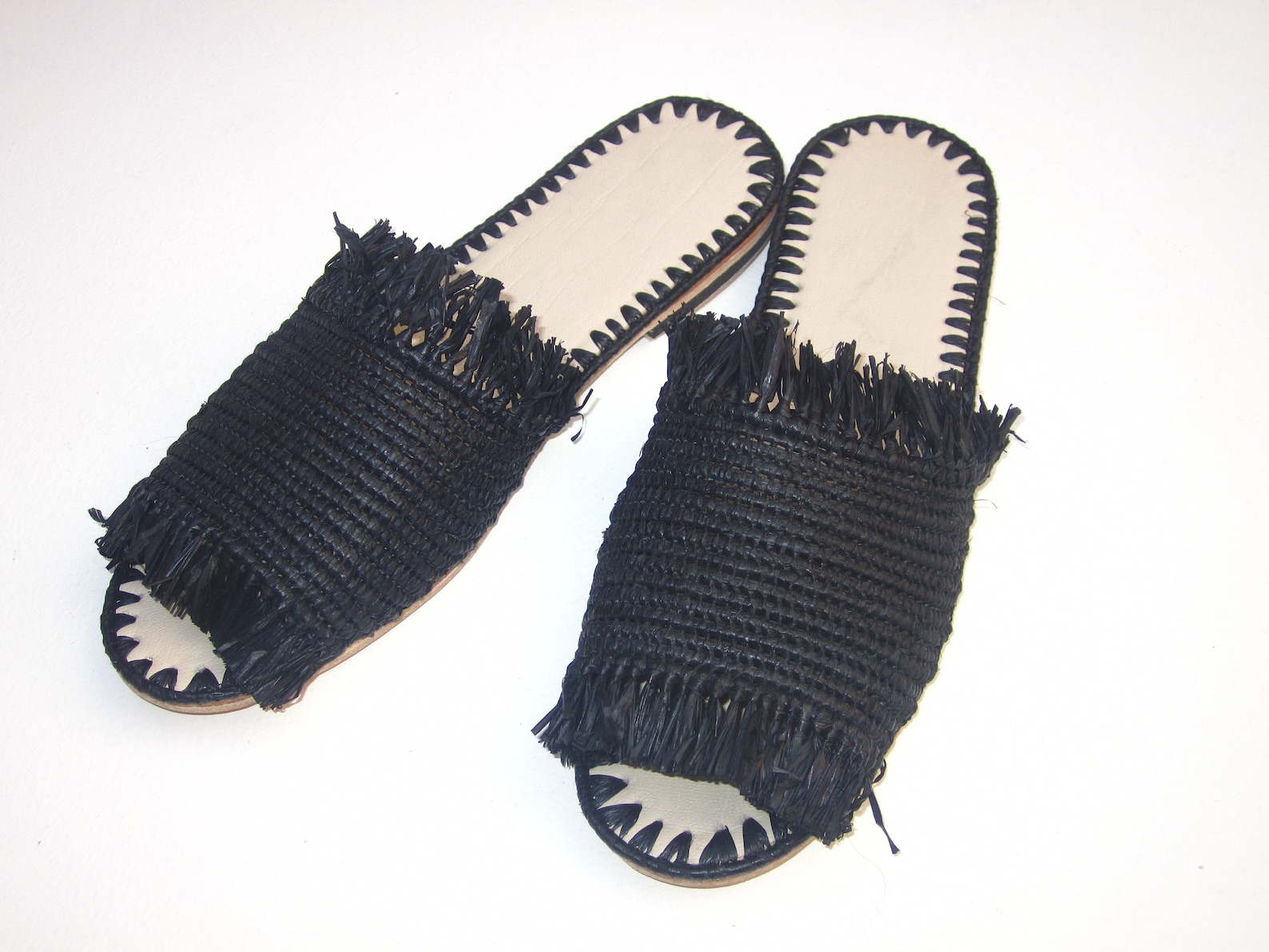 Moroccan Handmade Shoes Made of Natural Raffia, and Soles Real Leather ...