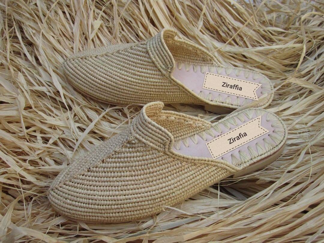 Moroccan Handmade Shoes Made of Natural Raffia, and Soles Real Leather ...