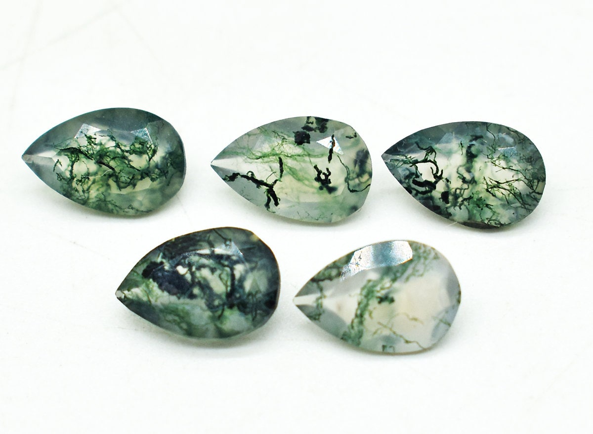 Moss Agate Lot Gemstone Natural Moss Agate Cut Gemstone - Etsy UK
